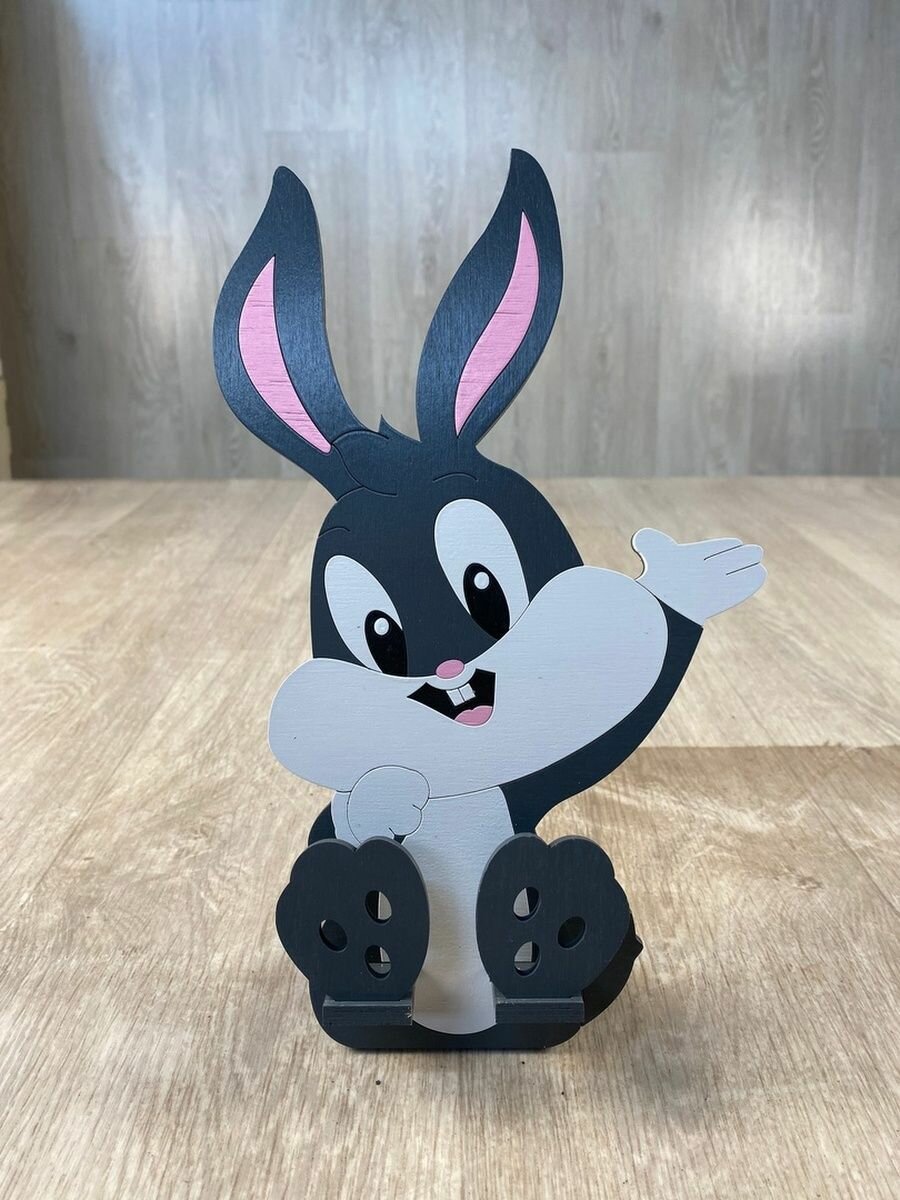 Подставка для телефона, смартфона, планшета деревянная "Кролик"