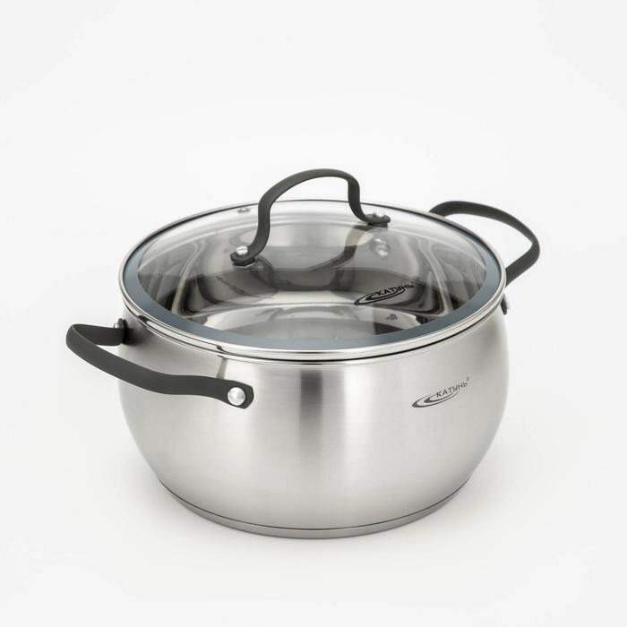 Катунь агата КТ19-D-22, Кастрюля с крышкой (объём 4,5 л, нержавеющая сталь)