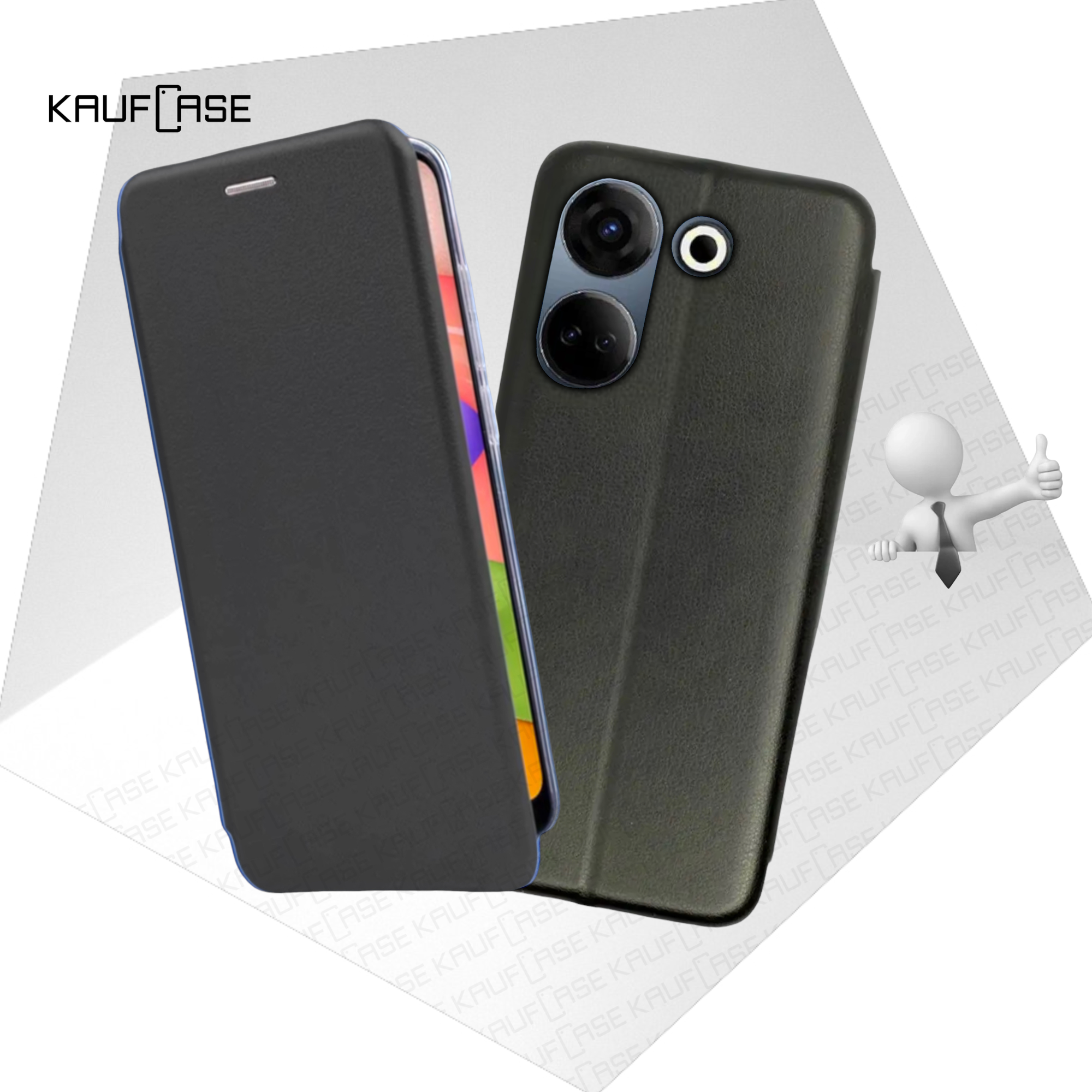 Чехол книжка для телефона Tecno Camon 20 /Camon 20 Pro 4G (CK6, CK7n) (6.67"), черный. Текстура под кожу