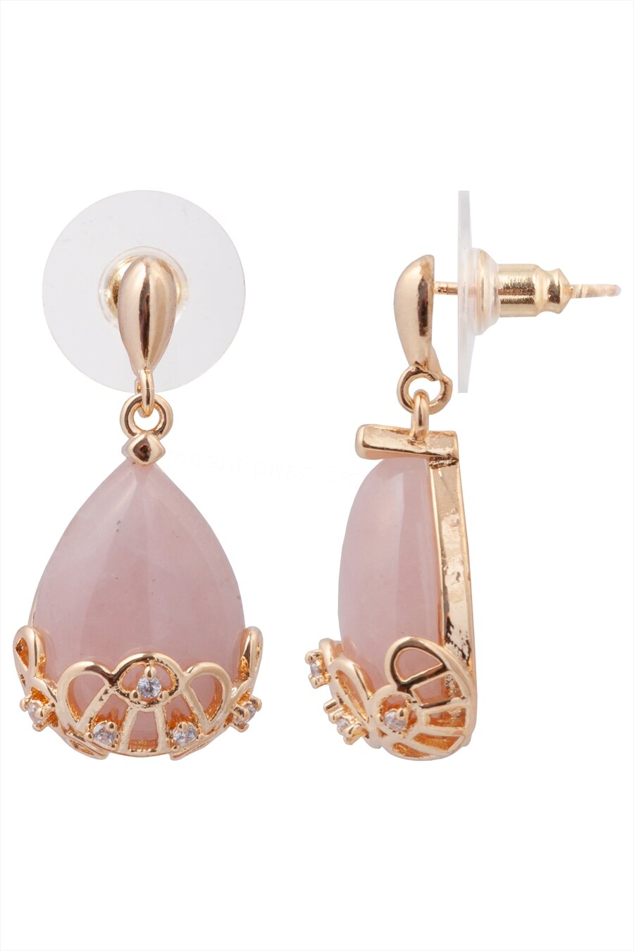 Серьги клипсы, кварц