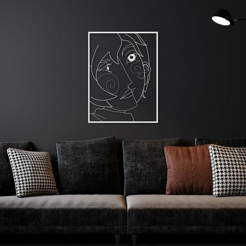 Декоративное панно деревянное, Искусство Пикассо (белый цвет)