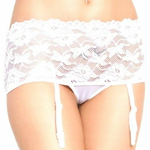Пояс для чулок и трусики стринги BL3314 Softline, M/L, белый