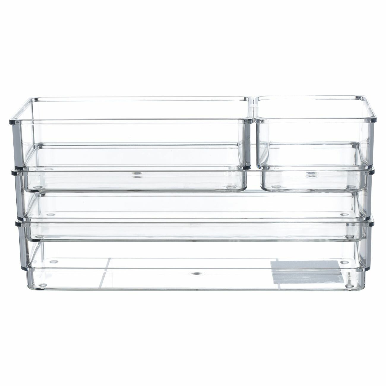 Набор ящиков-органайзеров, набор из 4 шт, пластик, Basic, Kuchenland