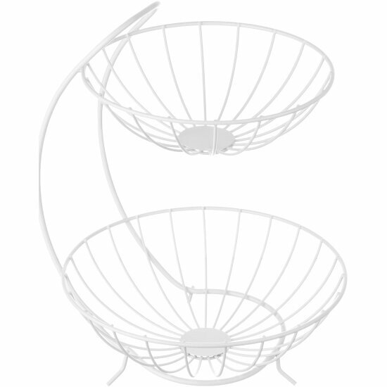 Корзина для фруктов EL Casa "Белая" 28*26,5*35,5см двухъярусная (240263)