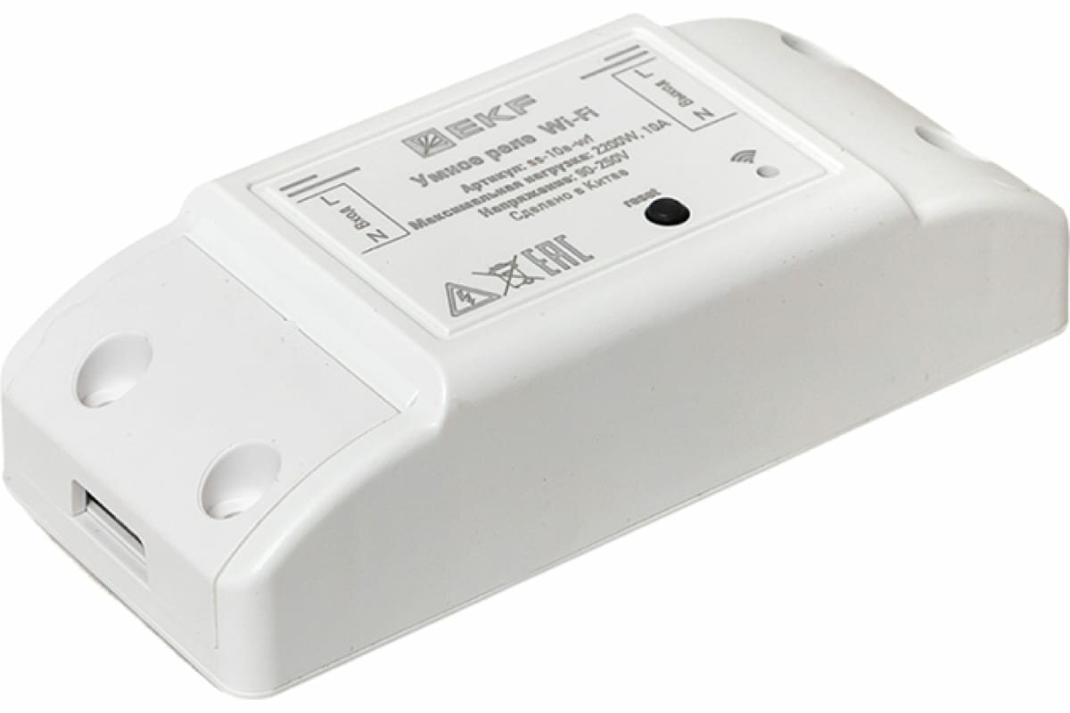 Умное реле EKF SS-10A-WF Wi-Fi Connect для домашней автоматизации и контроля питания