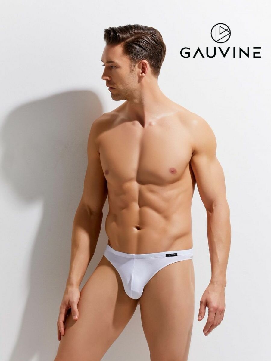 Мужские трусы стринги белые GAUVINE 1002 L (48)