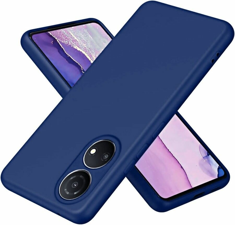 Силиконовая накладка Silky soft-touch для Huawei Honor X7B синий