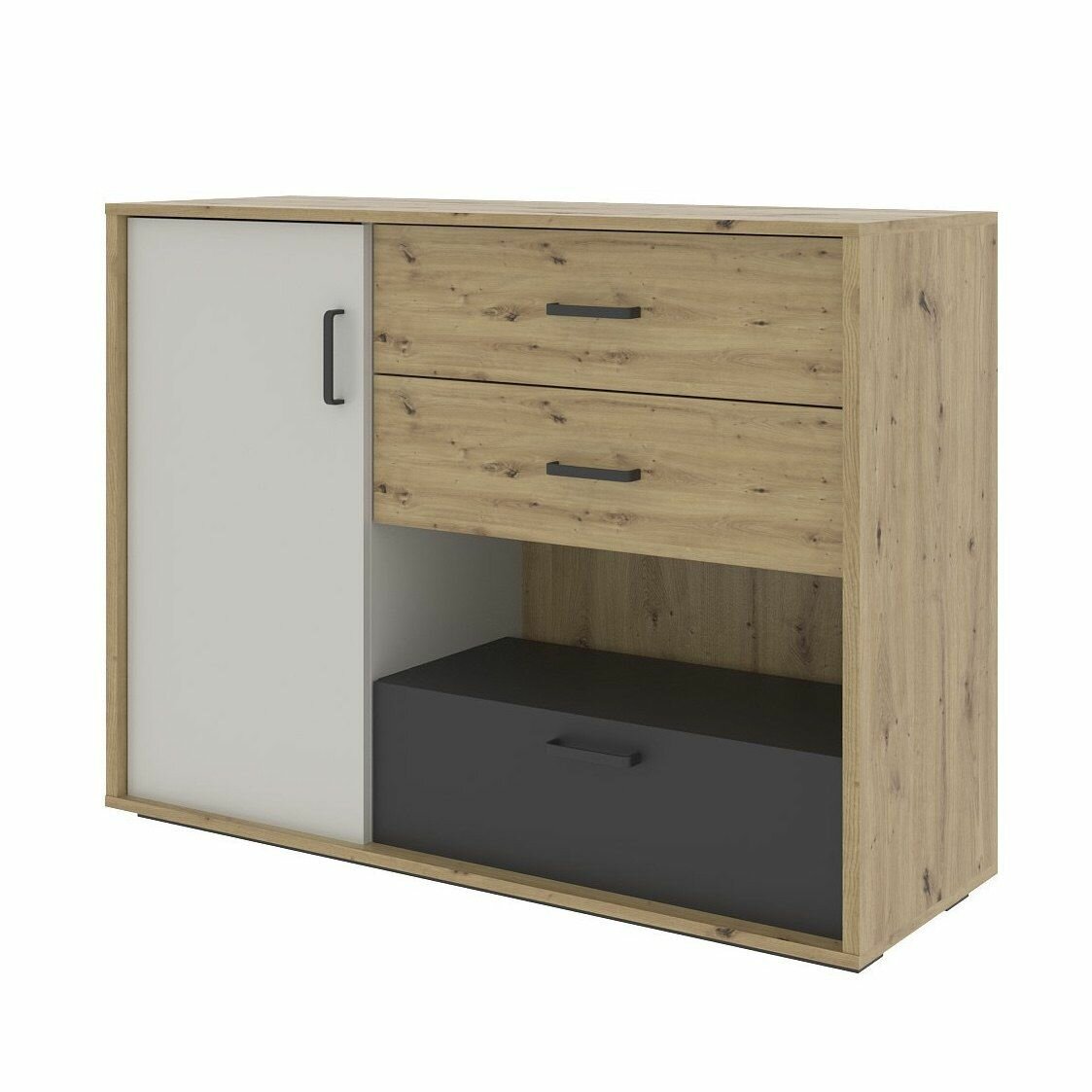 Комод кубо КМ-120 артизан/чёрный/серый