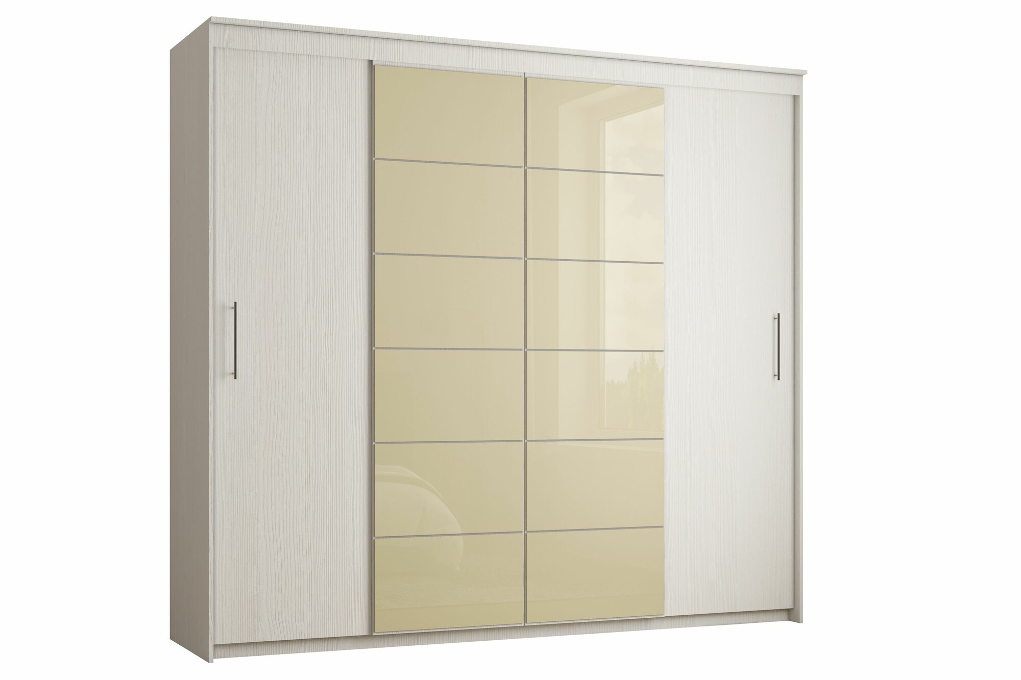 Шкаф-купе "Арманд 4" 240-45-240 Бодега Белая и оракал бежевый 082М наполнение белье-платье-платье