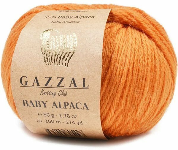 Пряжа Gazzal BABY ALPACA 46008 оранжевый (5 мотков)