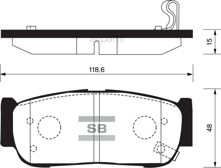 SANGSIN BRAKE SP1178 колодки тоpмозные ЗАД HYUNDAI SANTA FE 06-