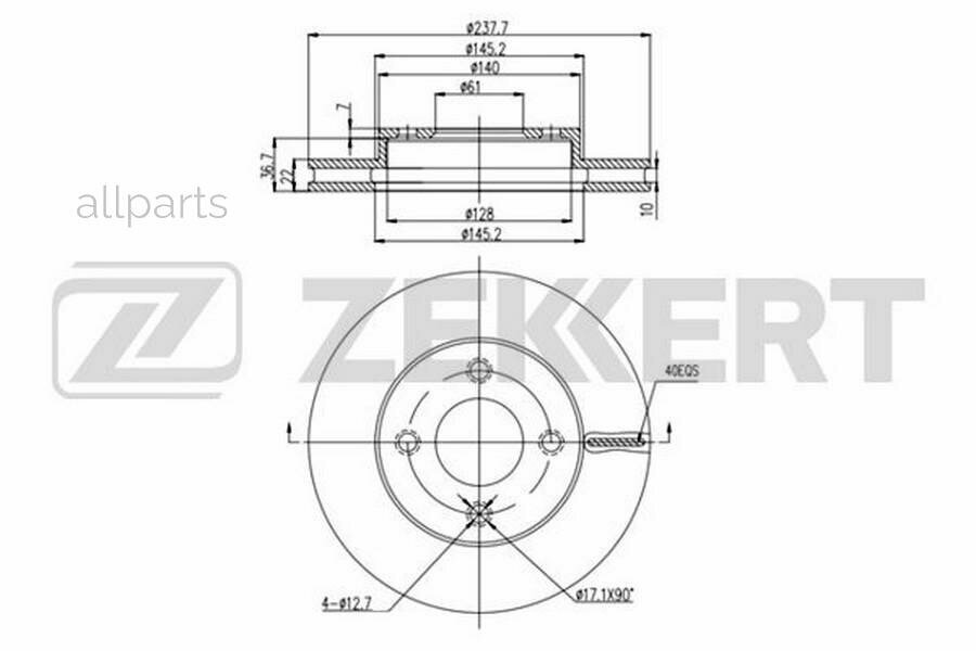 ZEKKERT BS-5629 Диск торм. перед. Nissan Note (E11 NE11) 06-