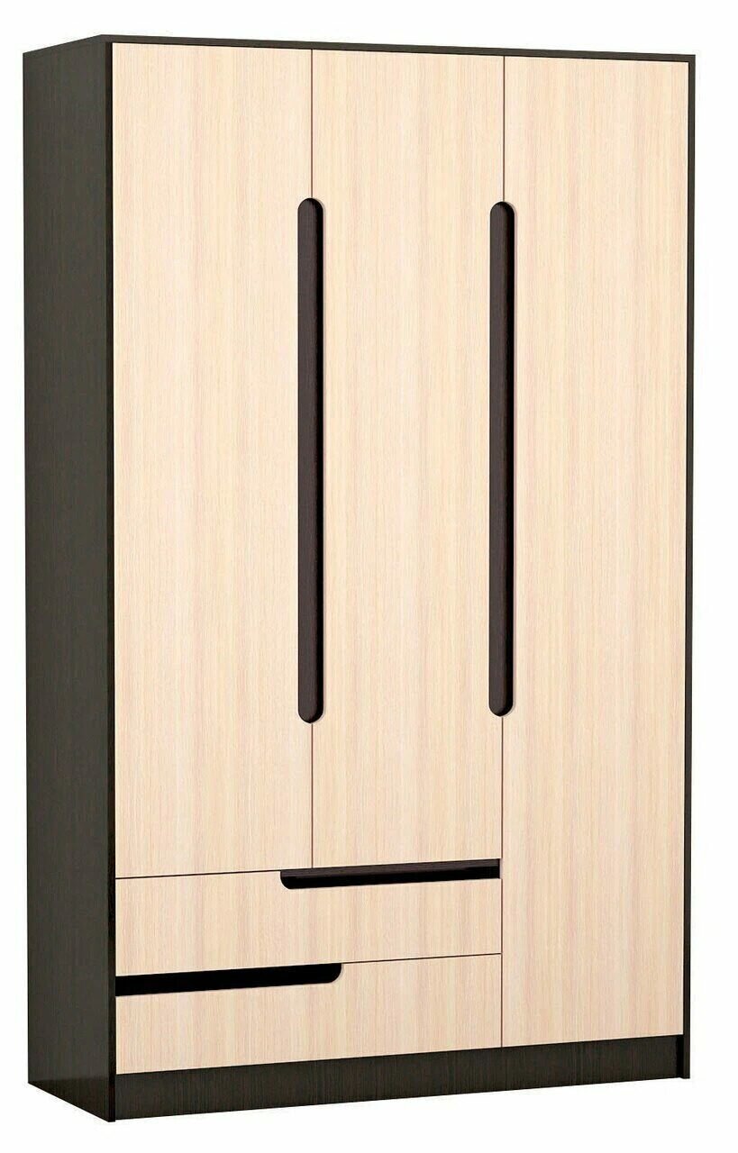 Шкаф 3-х створчатый «Гавана», венге/дуб молочный (1236х510х2200)