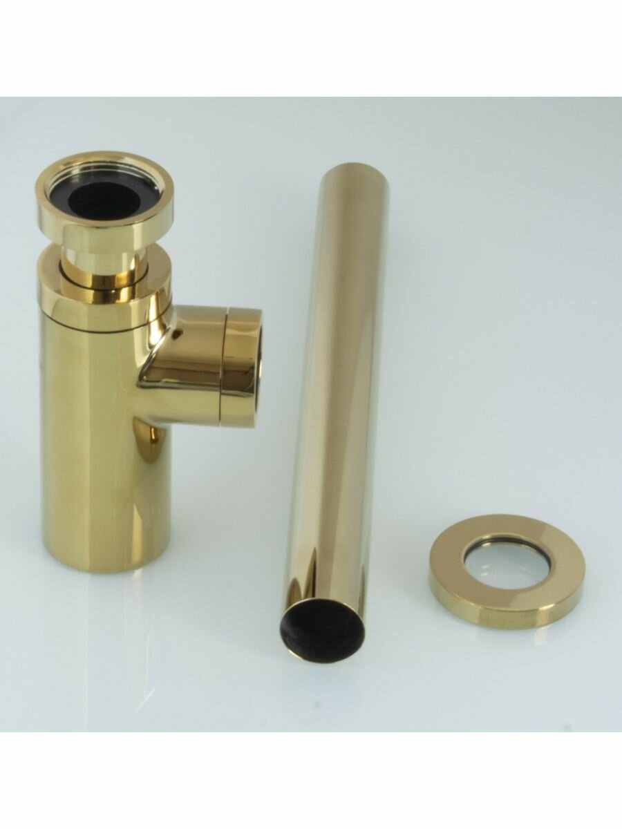 Сифон для раковины "Ganzer" А-2-Е, латунный, цвет золотистый