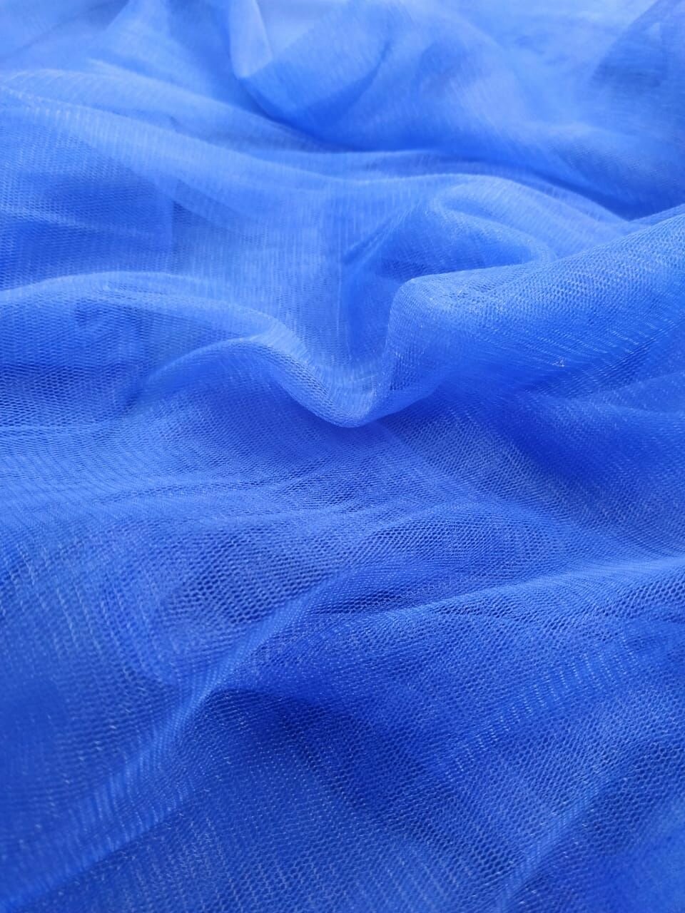 Ткань для шитья Фатин, мягкий, васильковый, отрез 120х200 см. для рукоделия, игрушек.