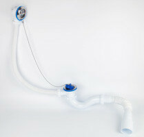 Сифон VIKO VS-222 1-1/2"х40 с реш. Ø70мм из нерж, перел. и гофр. Ø40/50, 600, цепочка