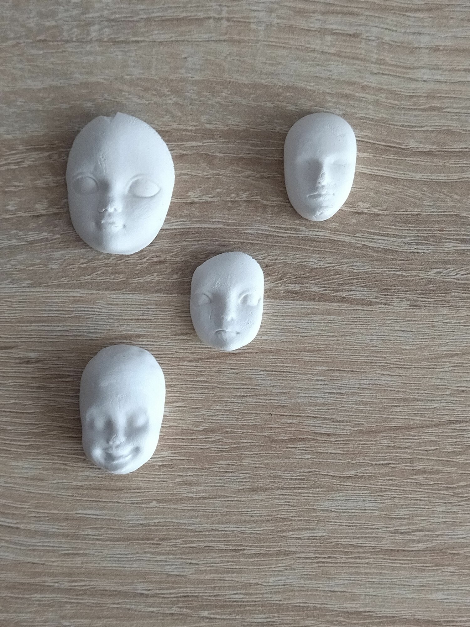 Набор лиц для ватной куклы, елочной ватной игрушки, 4 шт, микс