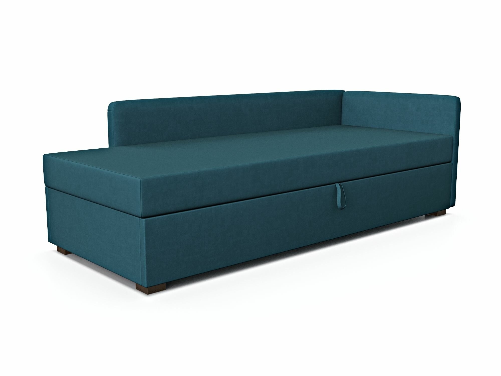 Прямой диван кушетка Arsko Велес правый, бирюзовый, велюр, трехместный, в офис, в салон красоты, скандинавский лофт