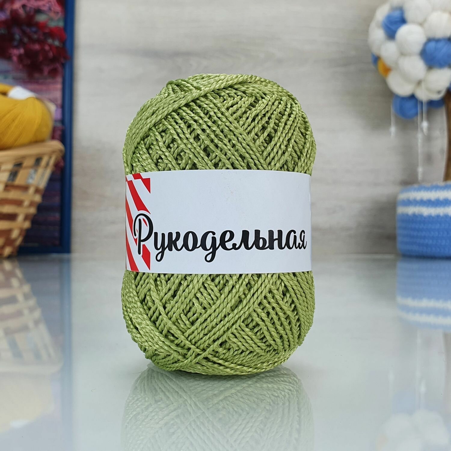 Пряжа Прочее Мастерица (крученая), зеленый - 17, 100% полипропилен, 10 мотков, 50 г, м.