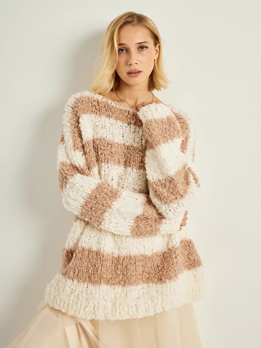 Пуловер The Sweetest Sweaters, размер M, , белый, бежевый — фото 1