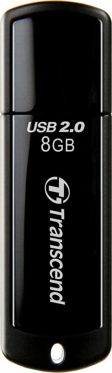 Transcend 8 ГБ USB-флеш-накопитель JF350 (TS8GJF350), USB 2.0, до 15 Мб/сек, Пластик, черный графит
