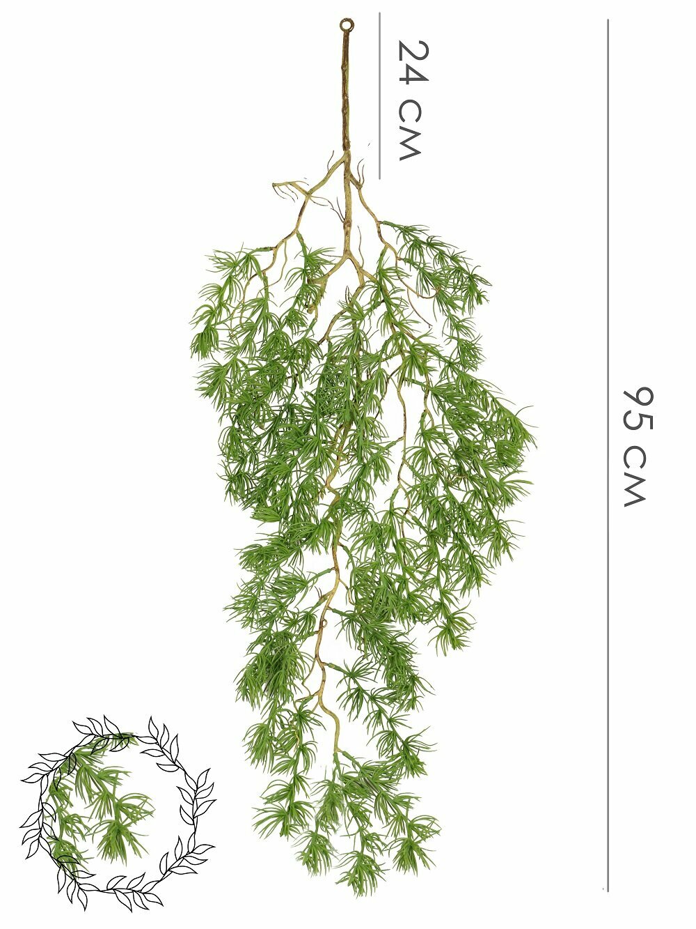 Искусственный куст Holodilova "Аспарагус", светло-зелёный, 95см
