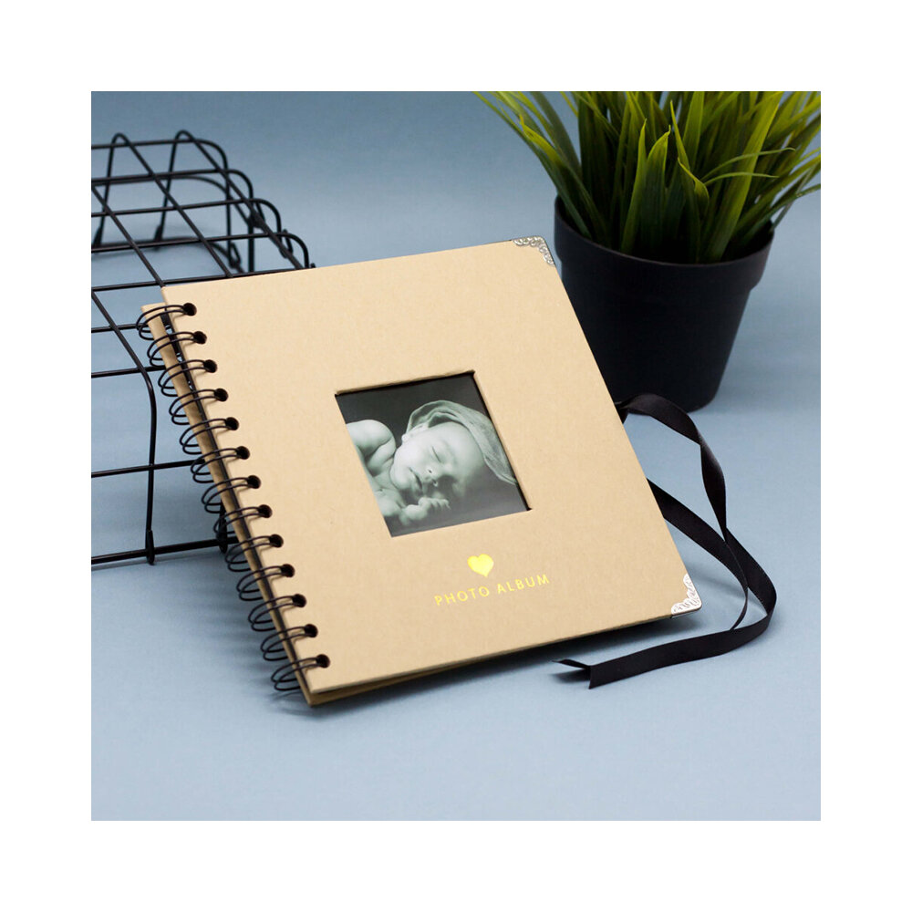 Metal фотоальбом PA009-WA12 brown, 20 листов, пластиковый переплет, квадрат 17.5×17.5×1 см