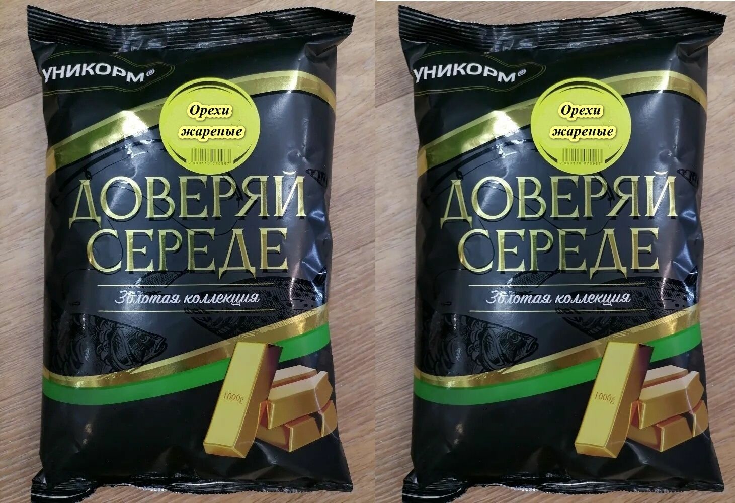 Прикормка уникорм Золотая коллекция Премиум 1кг Орехи жареные 2 Упаковки