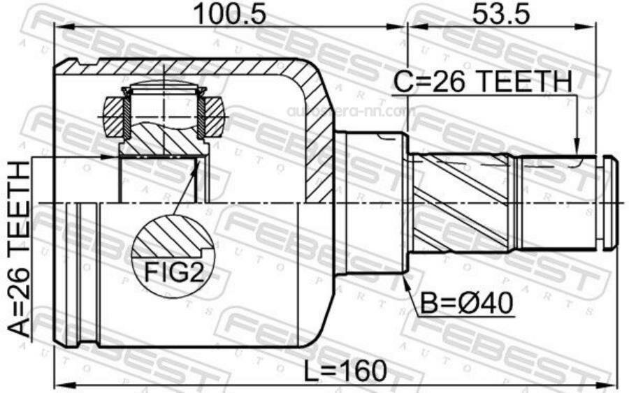 FEBEST 3511NL32WDMTLH ШРУС внутренний левый 26X40X26