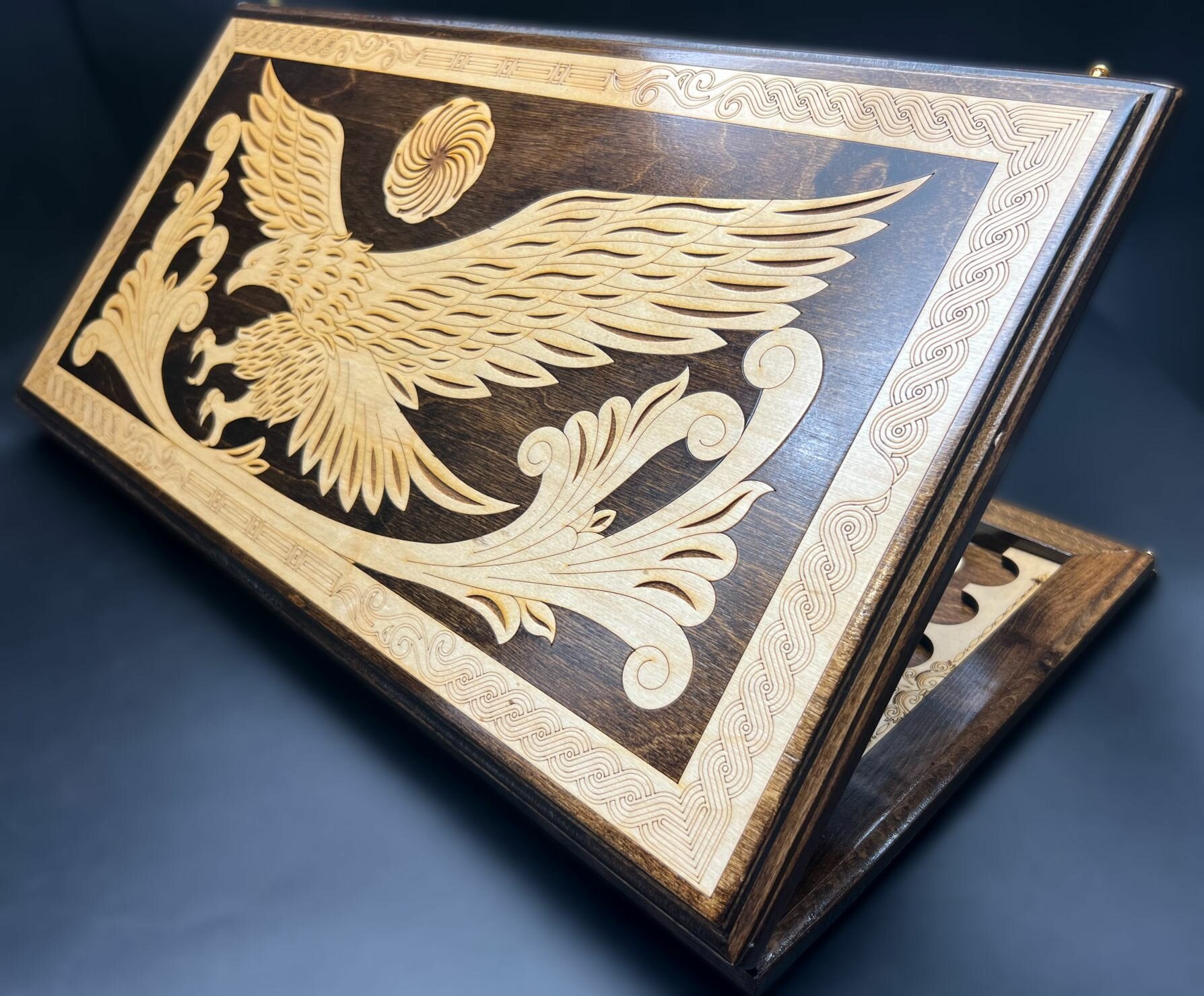 Деревянные Нарды Шахматы Резные "орел" большие 60х60 см