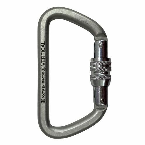 Карабин альпинистский с муфтой, сталь, трапеция. Вертикаль Vertical