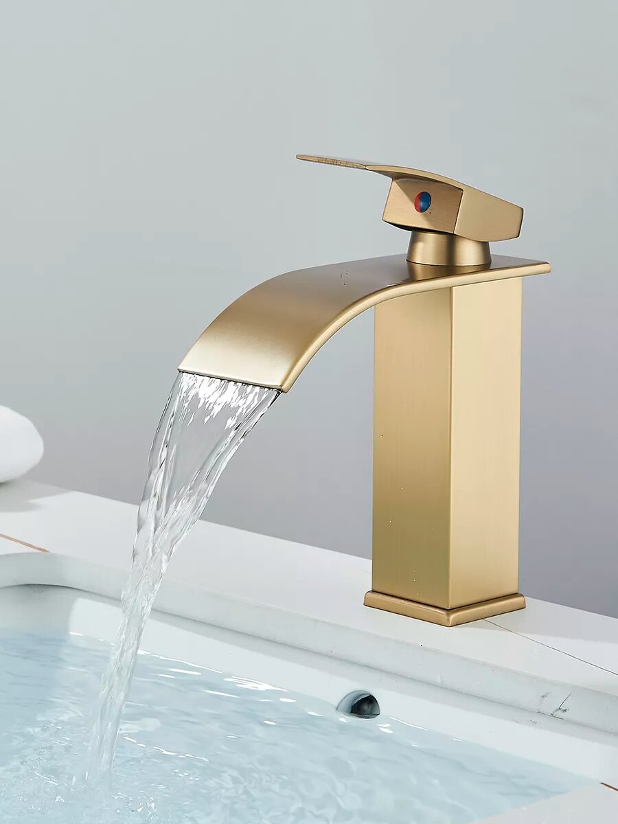 Смеситель для раковины, матовое золото