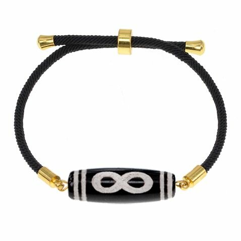 Буддийский браслет с Тибетской бусиной Дзи Бесконечность, натуральный камень Агат, мужской и женский амулет от сглаза и порчи, талисман на удачу