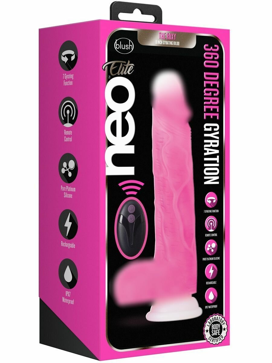 Вибратор "NEO ELITE ROXY 8INCH GYRATING DILDO PINK" 16см