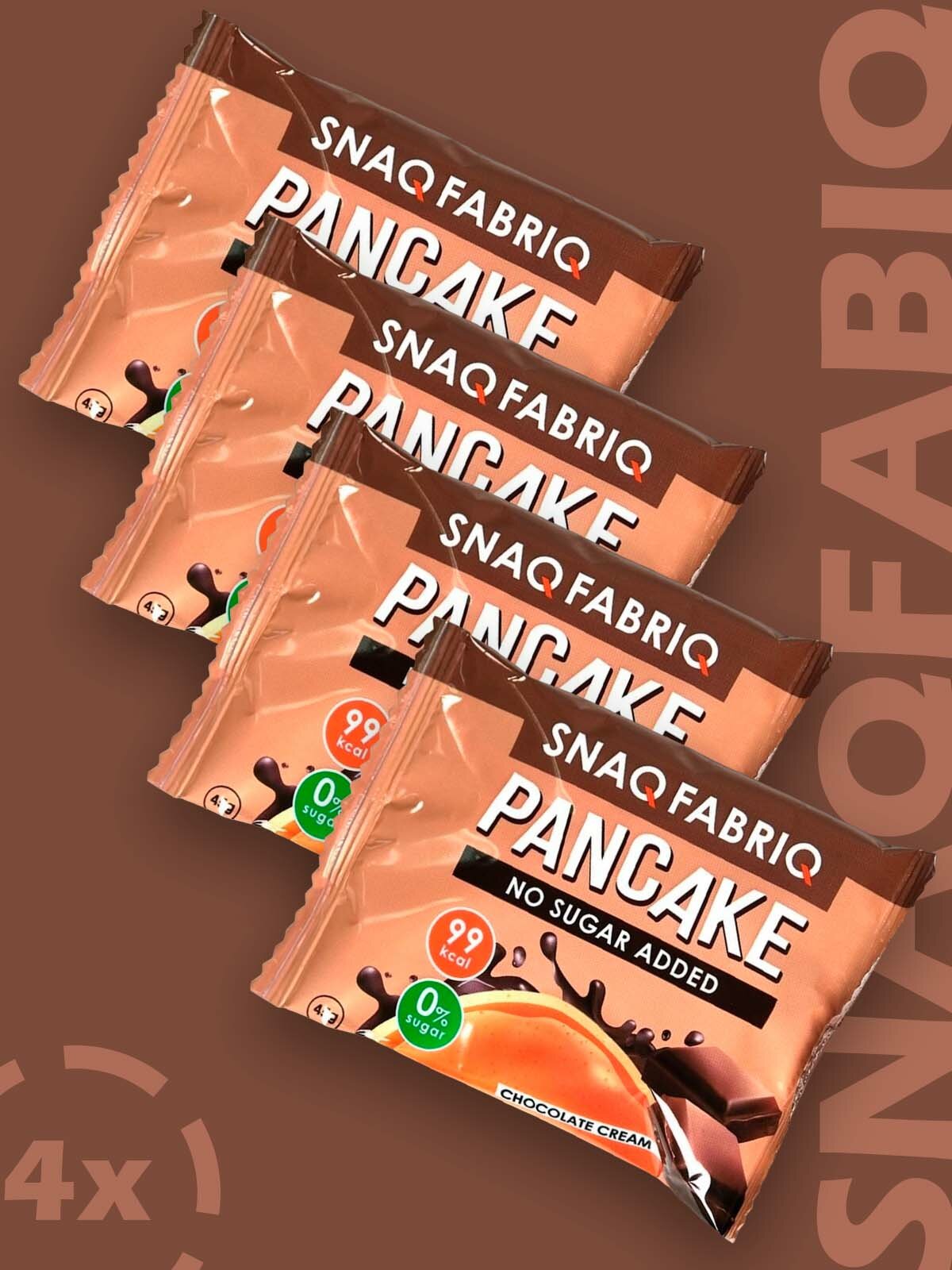 Протеиновый батончик SNAQ FABRIQ Панкейк с начинкой 4 х 45 г, Нежный шоколад