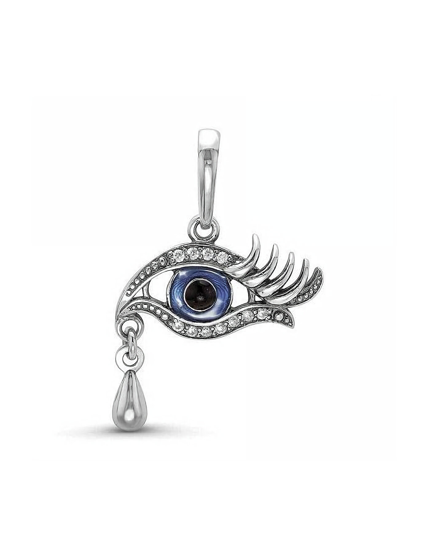 Подвеска, серебро, 925 проба, чернение, фианит