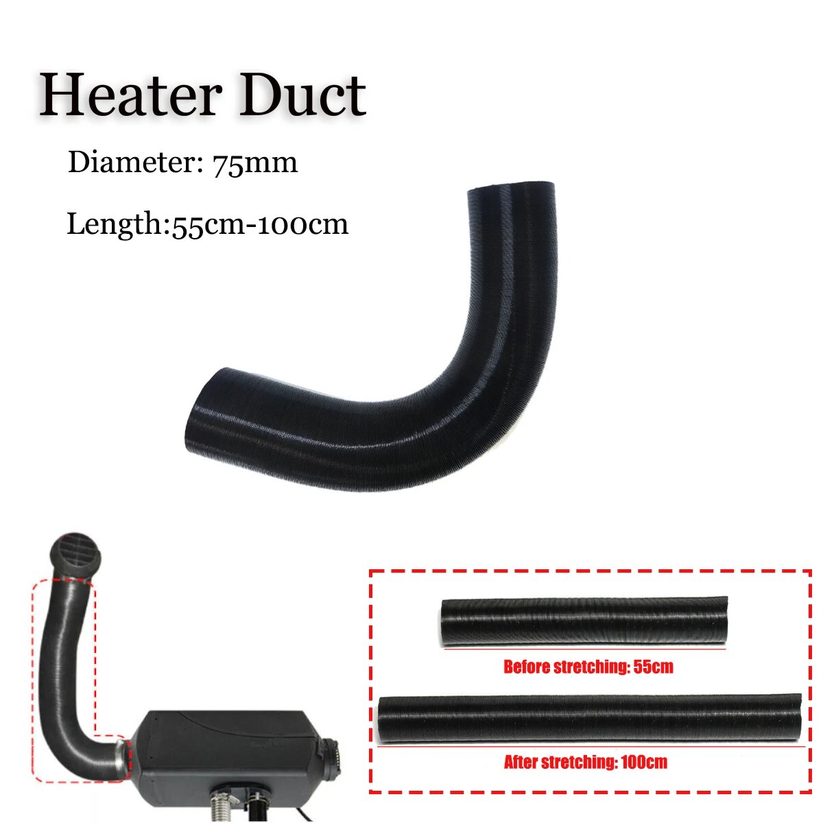 Трубка нагревательная для гофре, 25/42/60/75 мм 75mm x 100cm