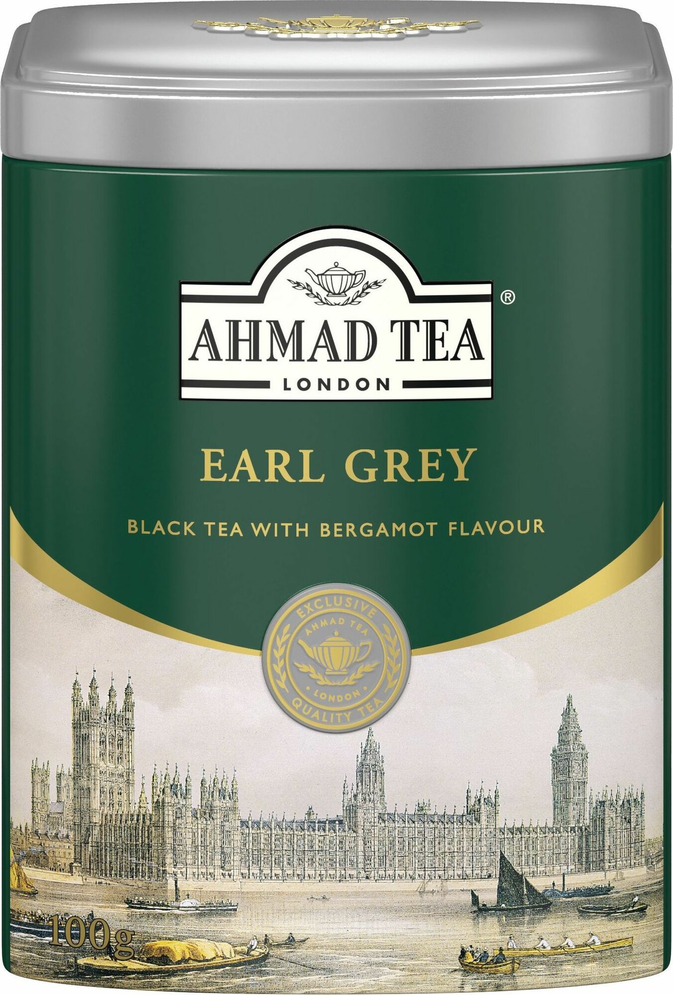 Чай листовой черный Ahmad Tea Earl Grey в ж/б, 100г. Чай с бергамотом