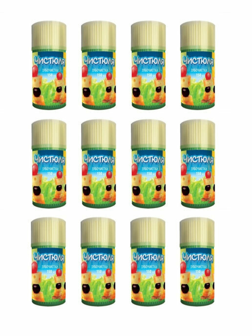 Чистюля Зубочистки, 150 шт, 12 уп