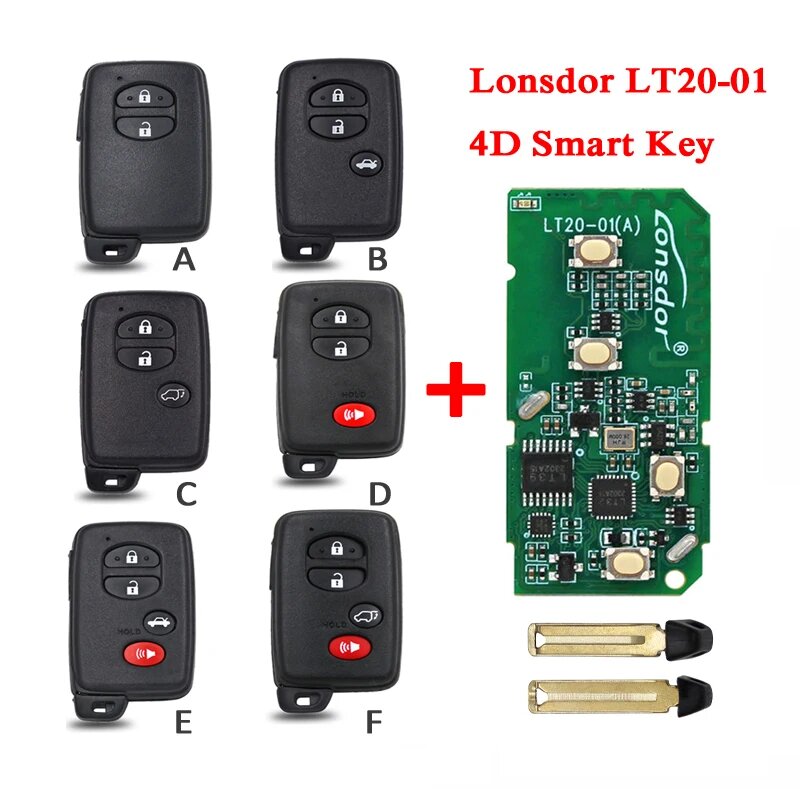 Новый Lonsdor LT20-01 Универсальный 4D PCB Smart Remote Автомобильный ключ без ключа для Toyota Lexus работает с серией K518 K518ISE KH100+ A, 1pc shell with pcb
