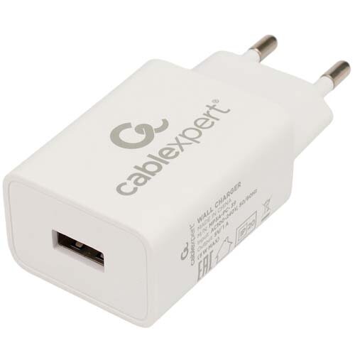 Адаптер питания USB-A 1.0А Cablexpert MP3A-PC-39 зарядка - белая