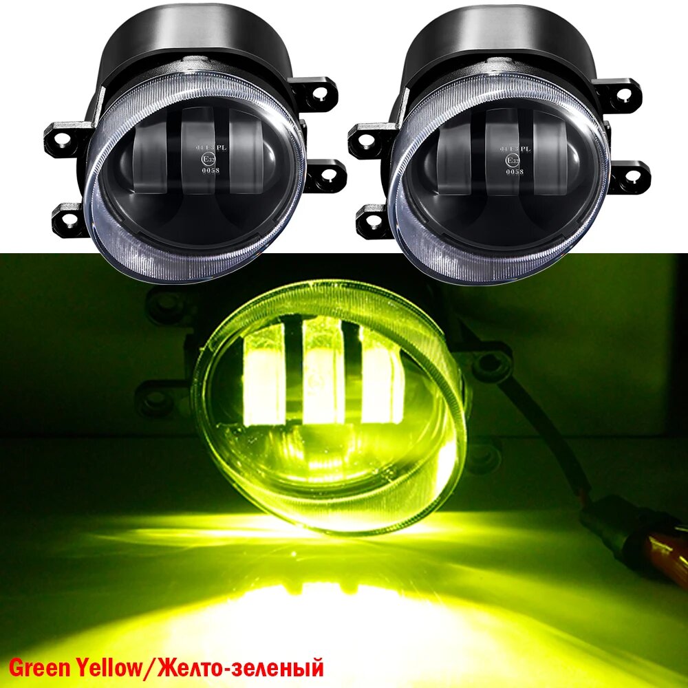 2 светодиодные противотуманные фары в сборе для Toyota Corolla Verso Solara Venza Green Yellow
