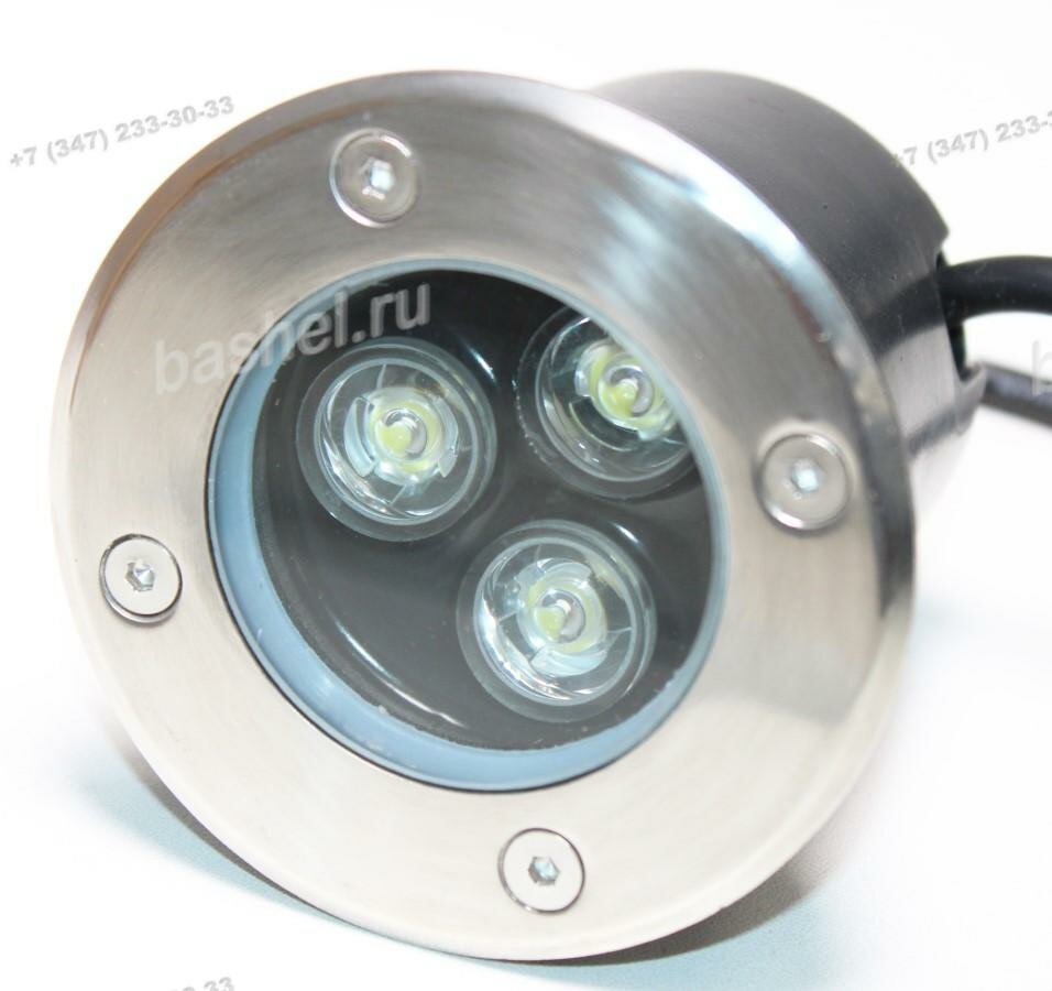 Светильник светодиодный ландшафтный 3W JH-MDD-Z02-3LED-WW 300Lm, Warm-3000k, 24°, 85-265VAC, D-80mm, H-75mm (грунтовый,