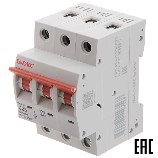 Автоматический выключатель YON max MD63S-3PC25 25А/3п/ 4,5кА на Din-рейку ДКС