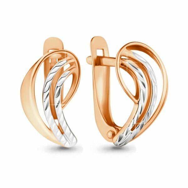 Серьги красное золото, 375 проба