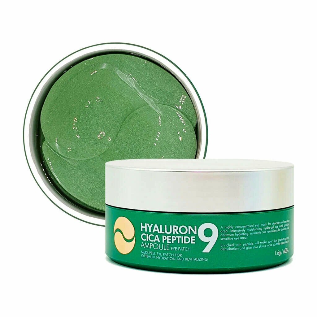 Успокаивающие гидрогелевые патчи с пептидами, MEDI-PEEL Hyaluron Cica Peptide 9 Ampoule Eye Patch, 60 шт.
