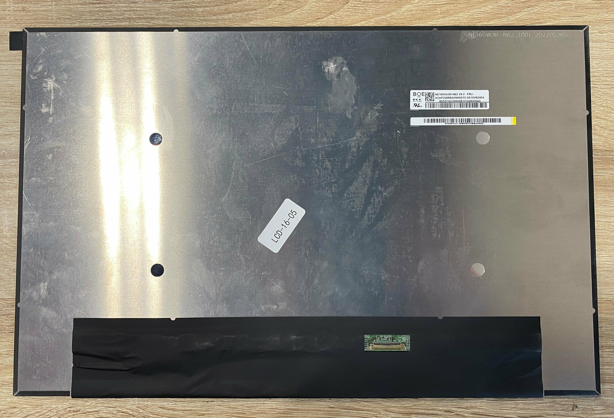 Матрица 16.0", 1920x1200, LED, 30 pins EDP, SLIM, без креплений, Матовая, IPS, 400 nits, 97% sRGB, P/N: NE160WUM-N62 (349.68?226.12?4.6 mm)