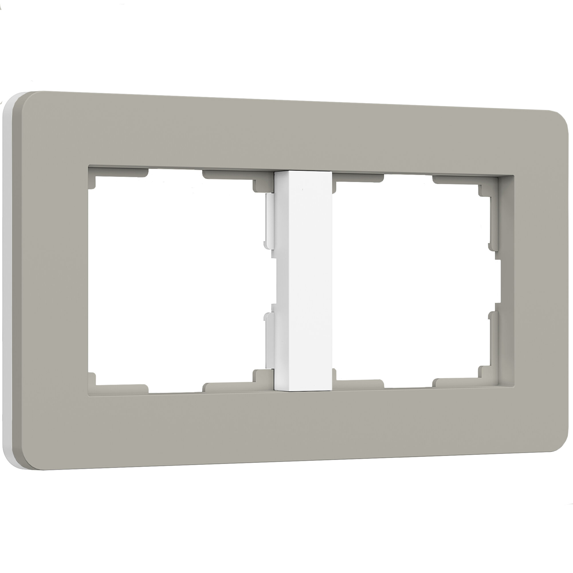 Рамка на 2 поста Werkel Split W0023067 soft-touch, цвет дымчатый / белый