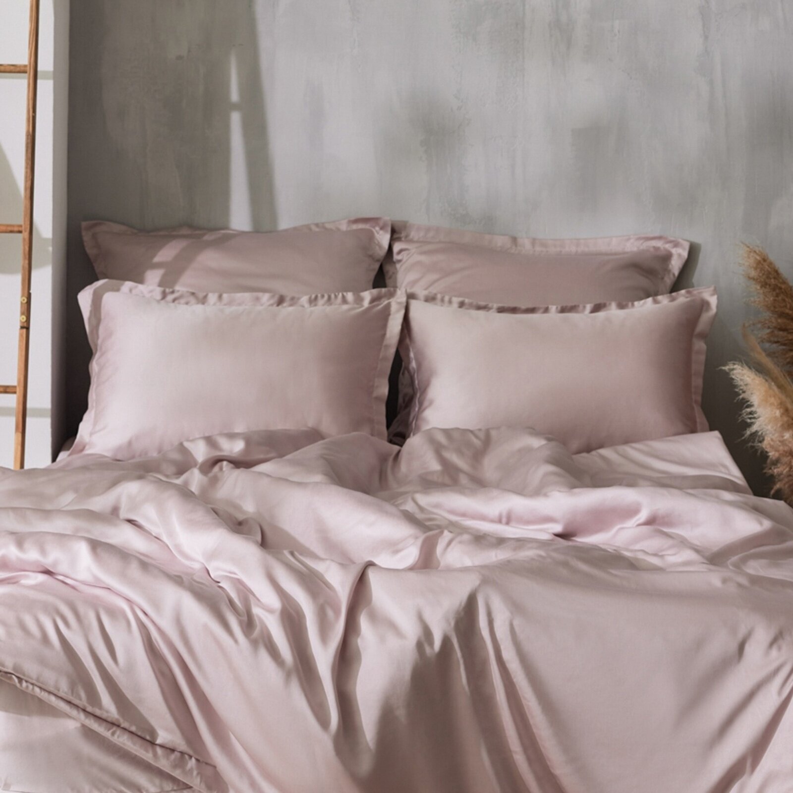 Простыня на резинке SL Home Tencel 200*200+30 см , цв. пудра, 10285268