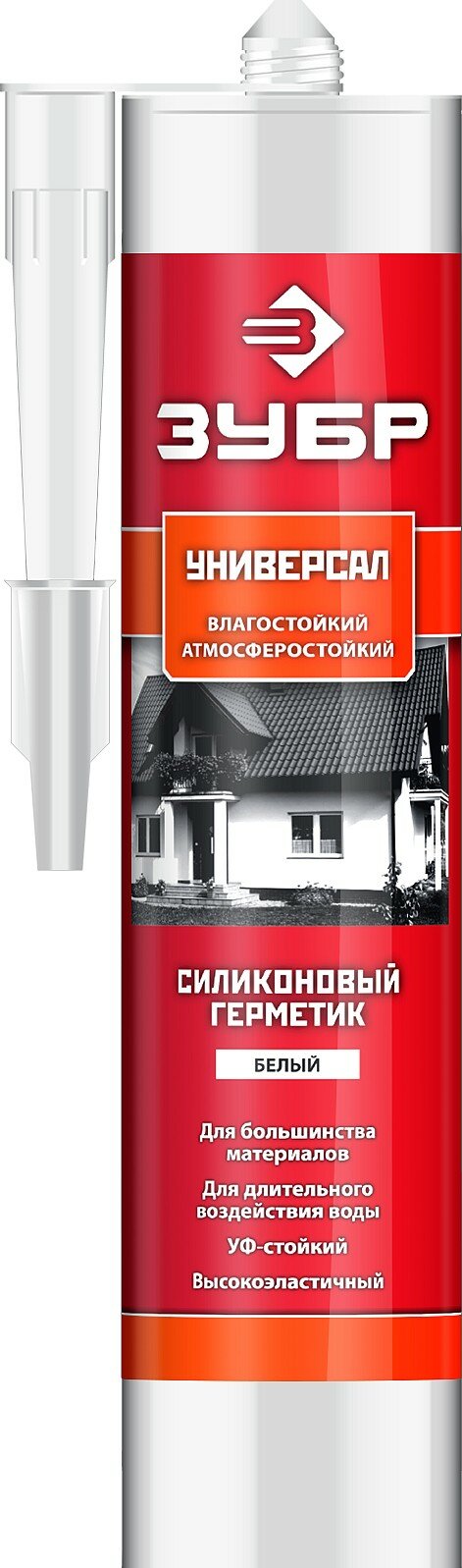 Силиконовый герметик ЗУБР белый, 280мл 41233-0